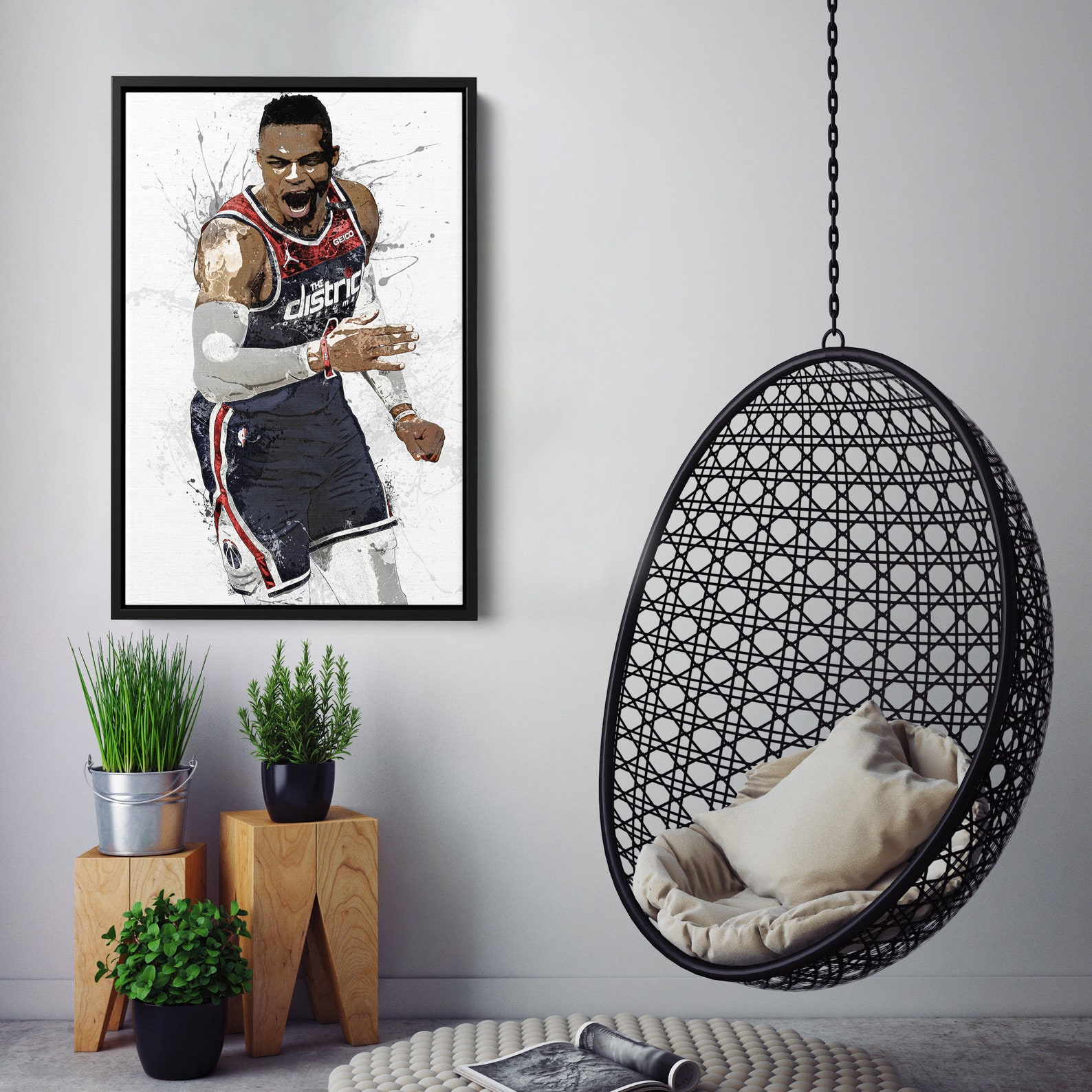 Russell Westbrook Poster Washington Wizards Basketball Painting Hand ...