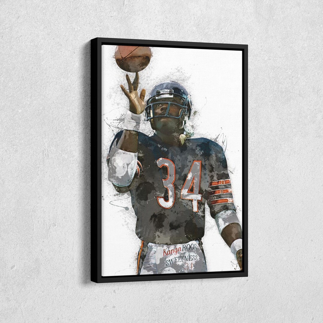 Walter Payton Canvas Print - Chicago Bears Wall Art, NFL Legend Decor ...