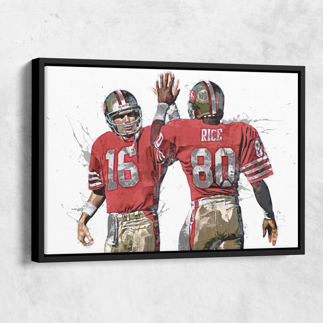 Joe Montana Jerry Rice Poster San Francisco 49ers NFL Hand Made Poster ...