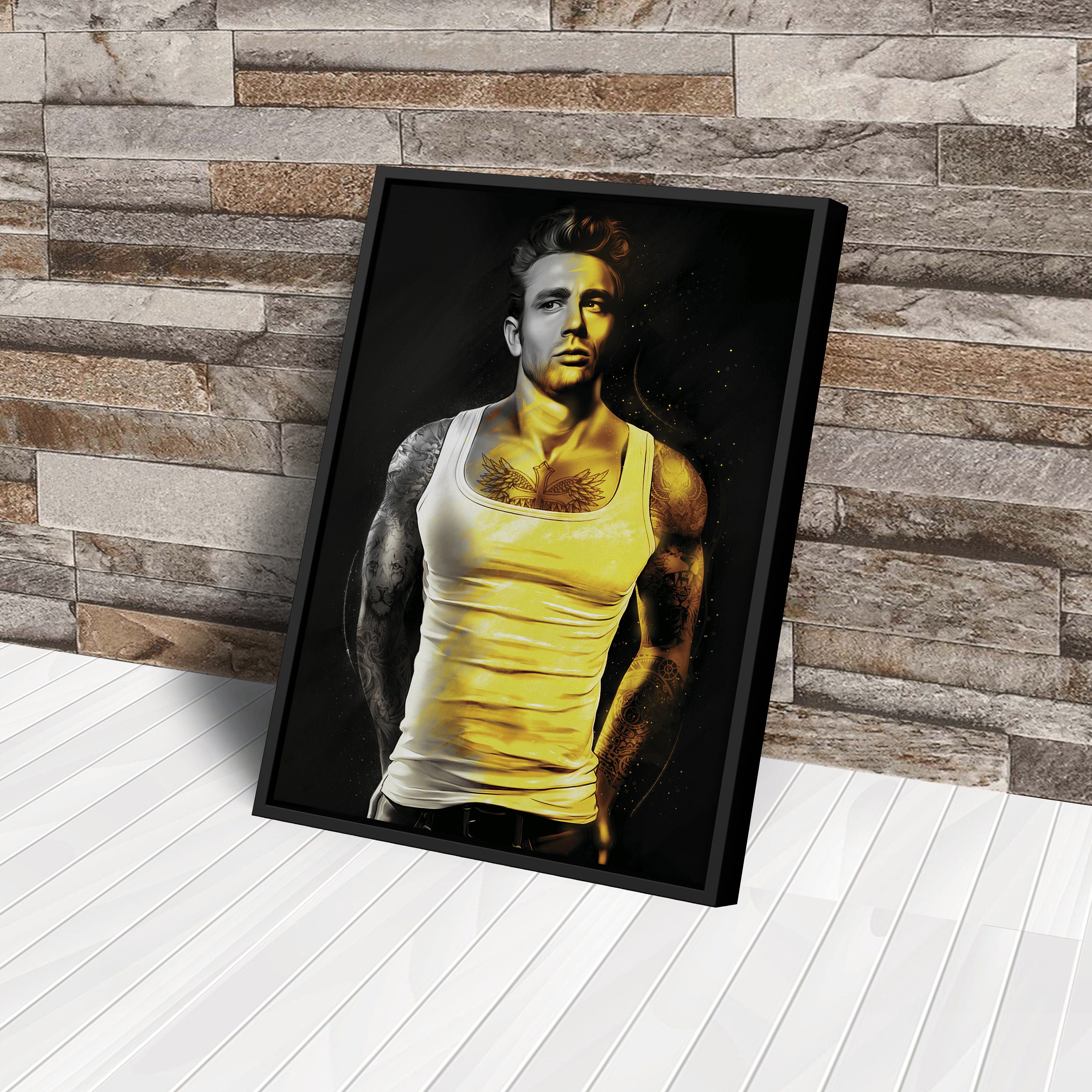 James Dean Poster Tattoo Art Hand Made Poster Canvas Print Wall Art Man ...