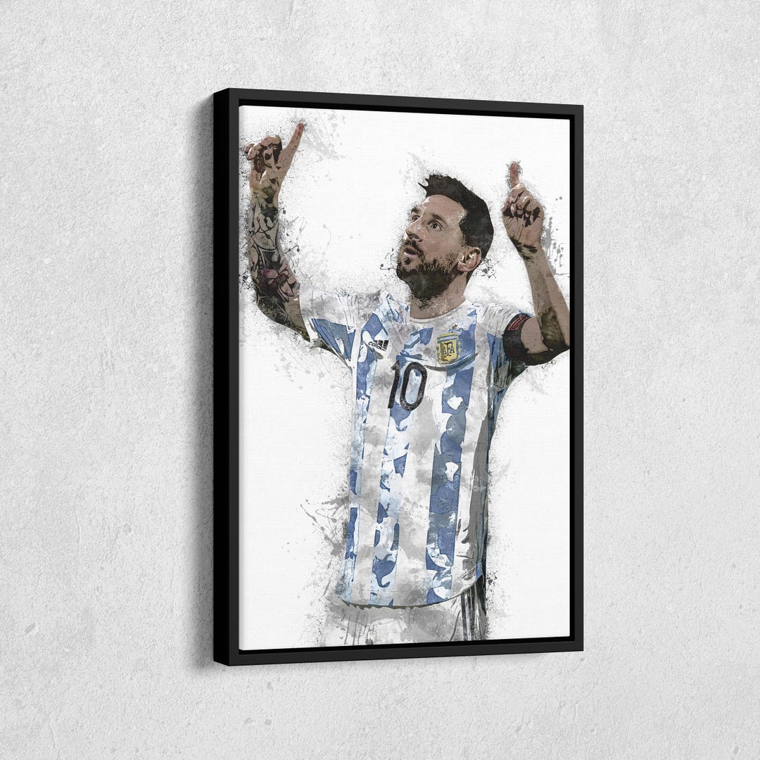 Lionel Messi Canvas Print - Argentina National Team Wall Art, Soccer ...