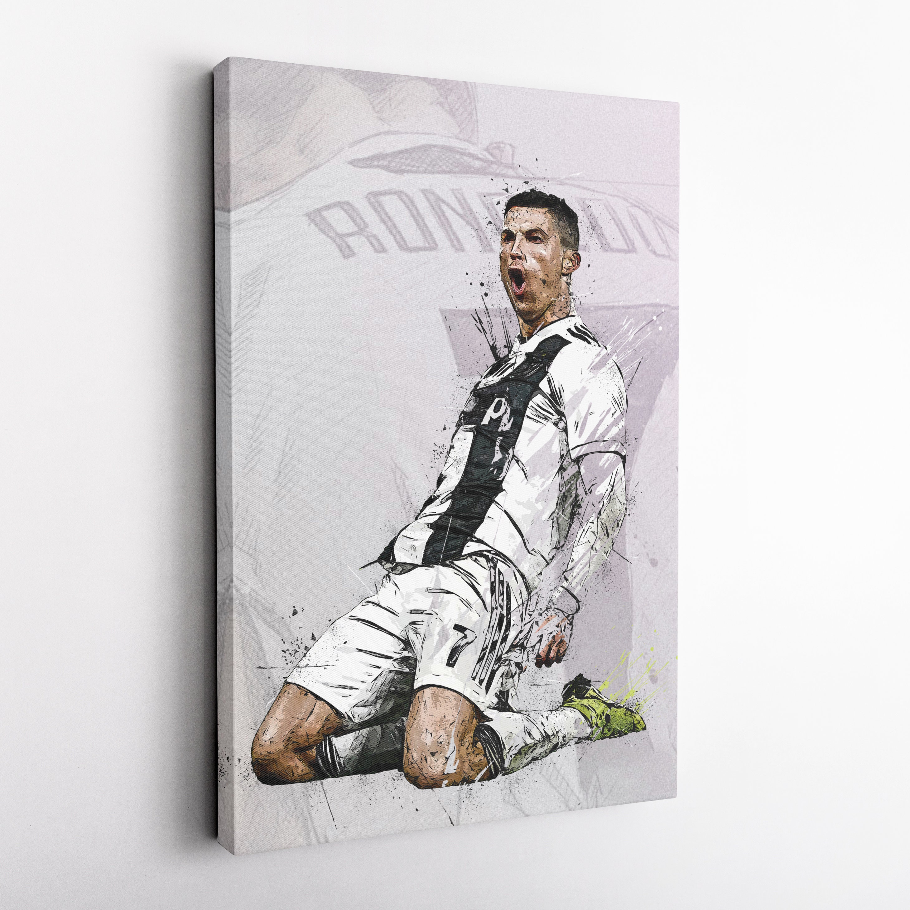 Cristiano Ronaldo Poster Celebration Soccer Player Juventus Hand Made ...