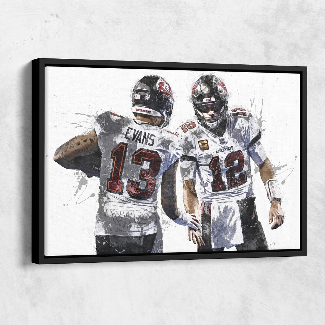 Tom Brady Mike Evans Poster Tampa Bay Buccaneers NFL Hand Made Posters ...