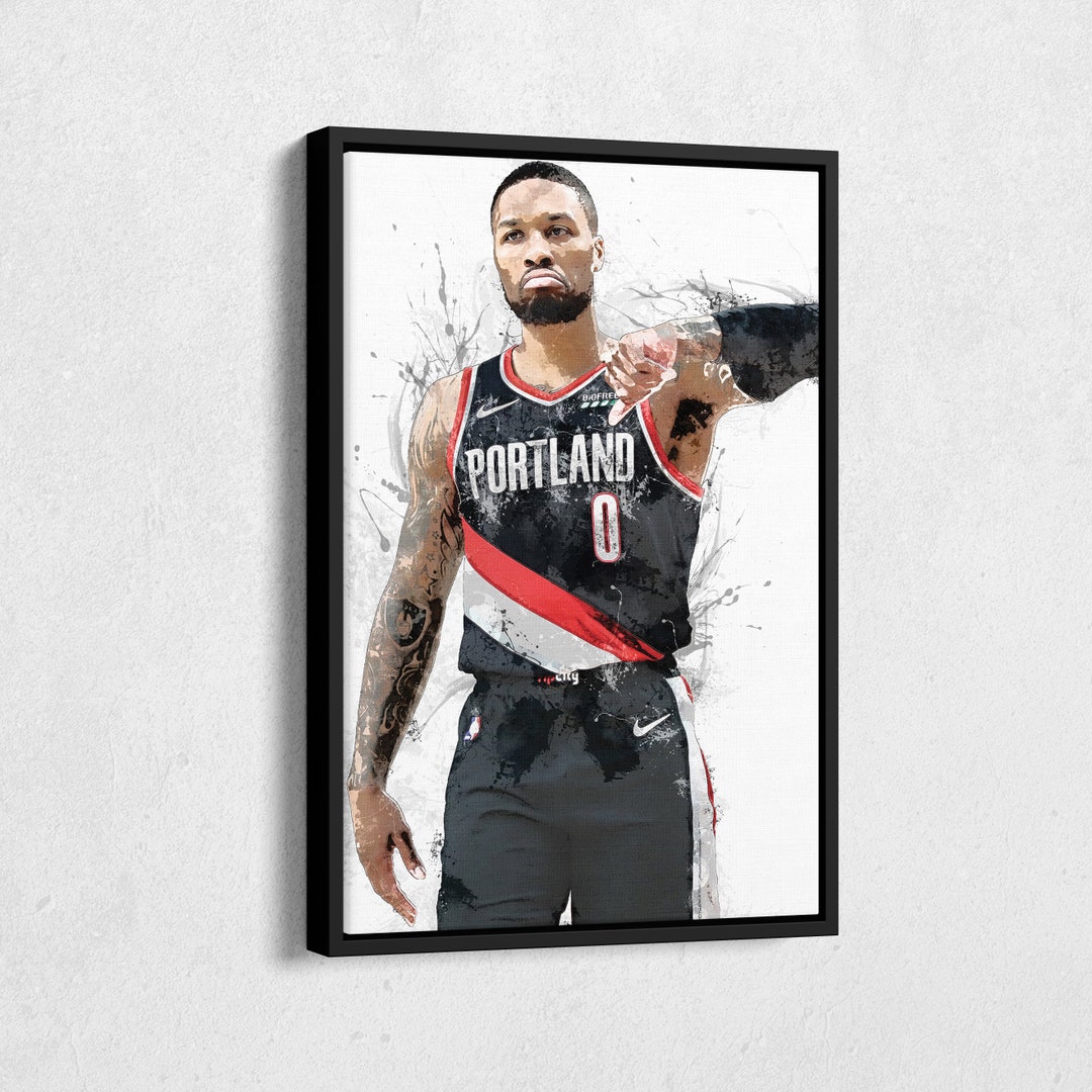Damian Lillard Art Poster Portland Trail Blazers Basketball Hand Made ...