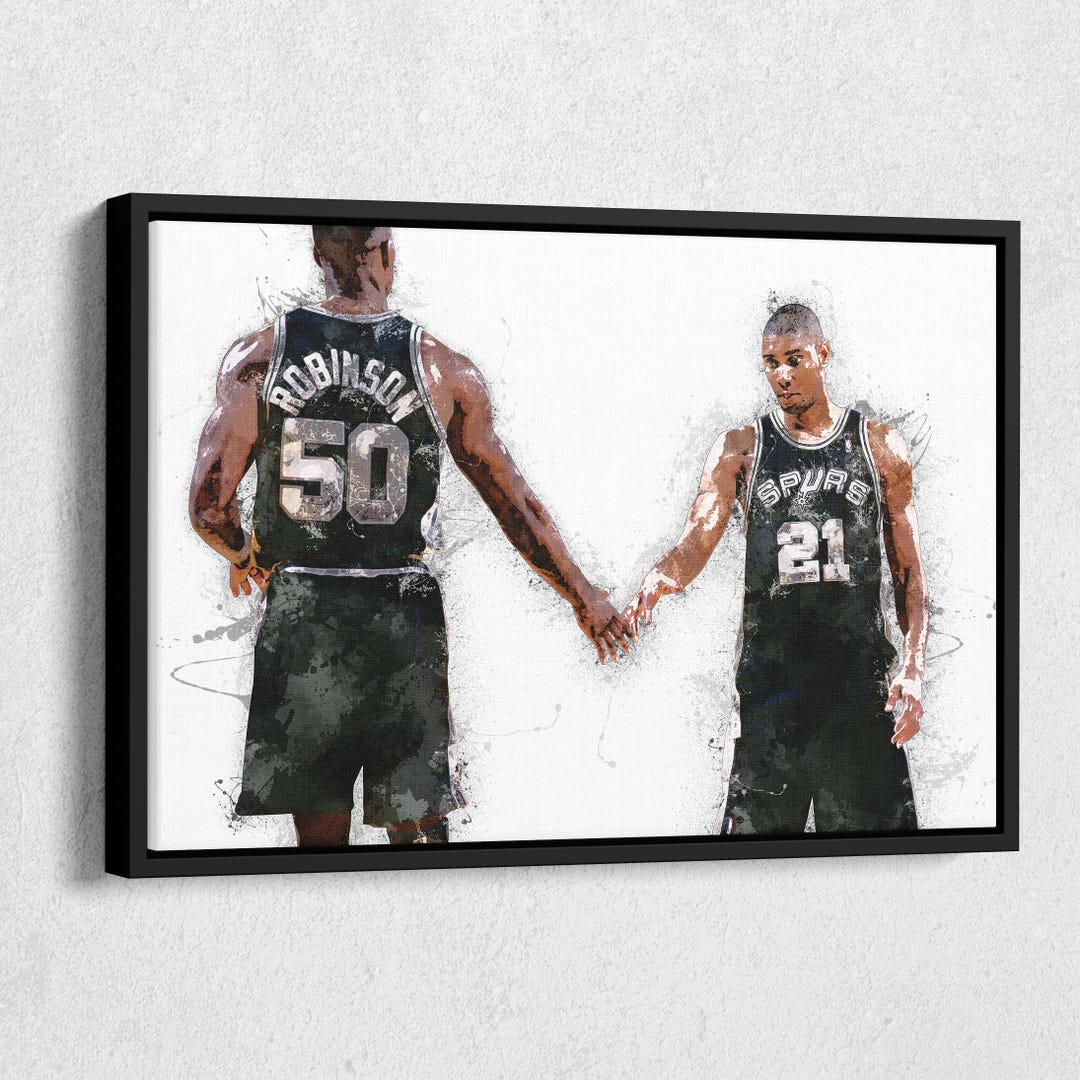 Tim Duncan & David Robinson Canvas Print - San Antonio Spurs Wall Art ...