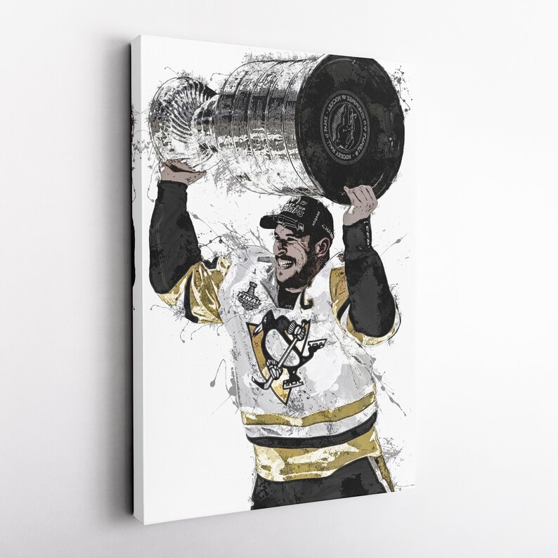 Sidney Crosby Poster Stanley Cup Pittsburgh Penguins Ice Hockey Hand ...