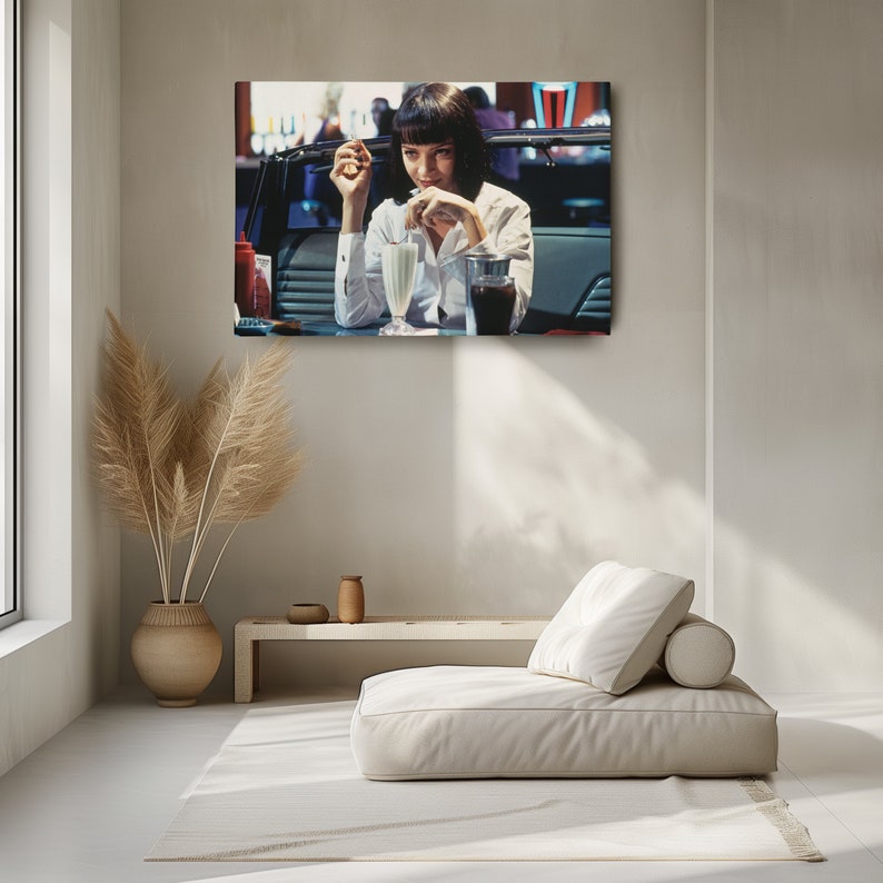 Pulp Fiction Poster Uma Thurman Mia Wallace Milkshake Movie Hand Made ...