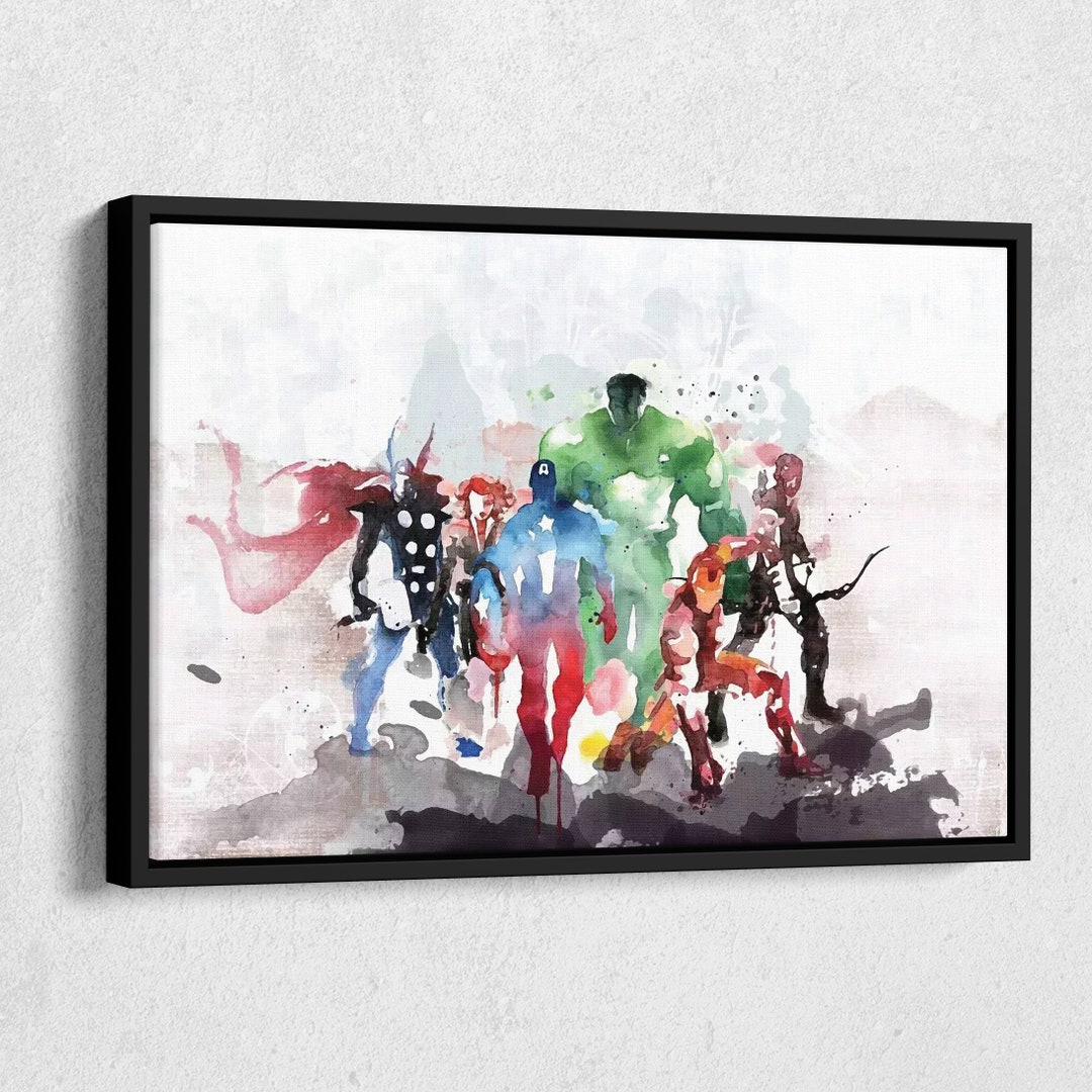 Marvel Avengers Poster Movie Comics Watercolor Painting Hand Made ...