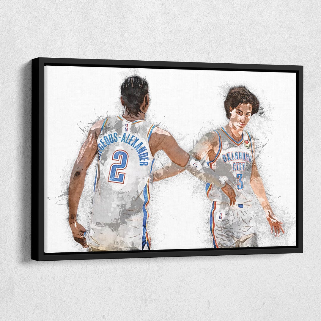 Shai Gilgeous-alexander & Josh Giddey Canvas Print - Oklahoma City ...