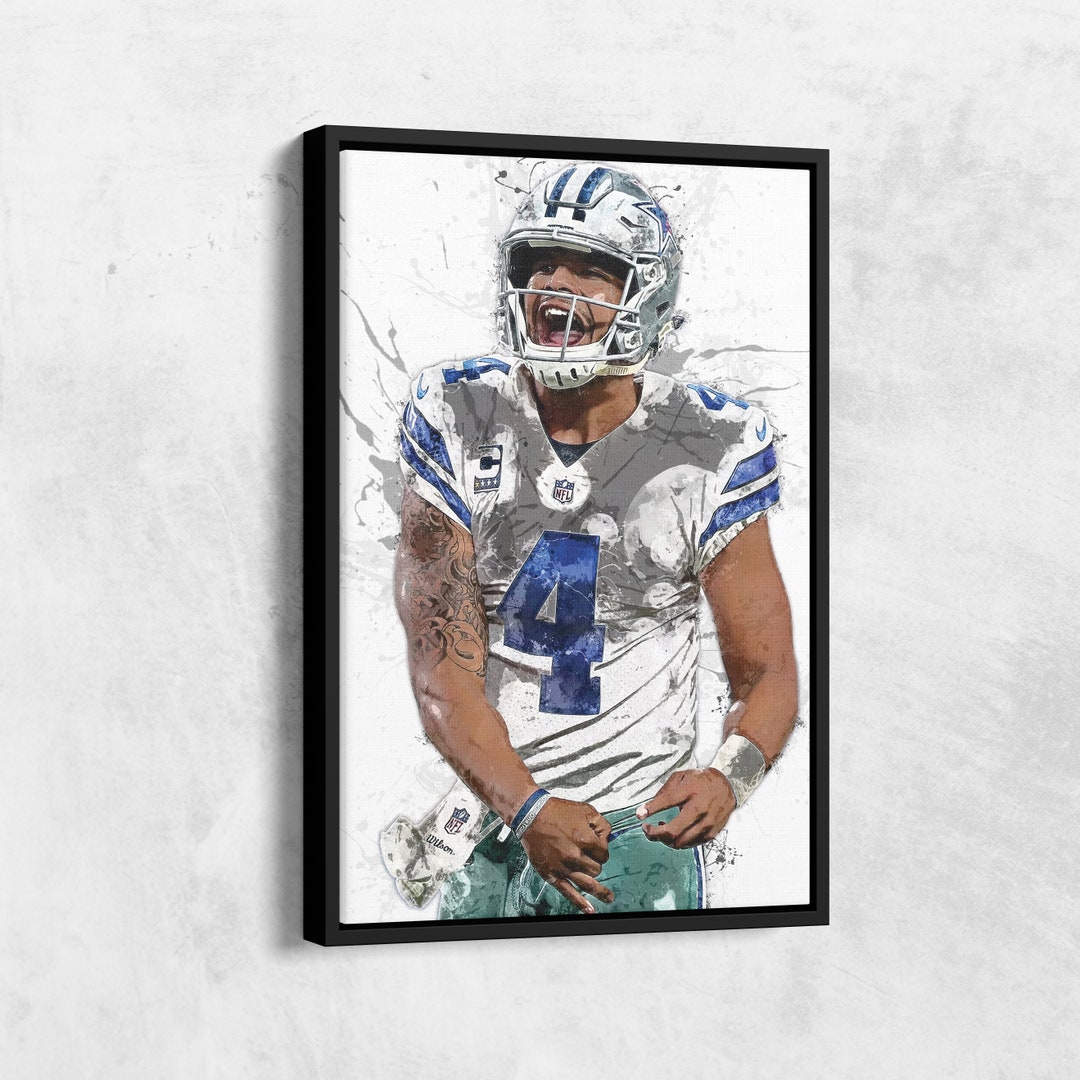 Dak Prescott Poster Dallas Cowboys NFL Painting Hand Made Posters ...