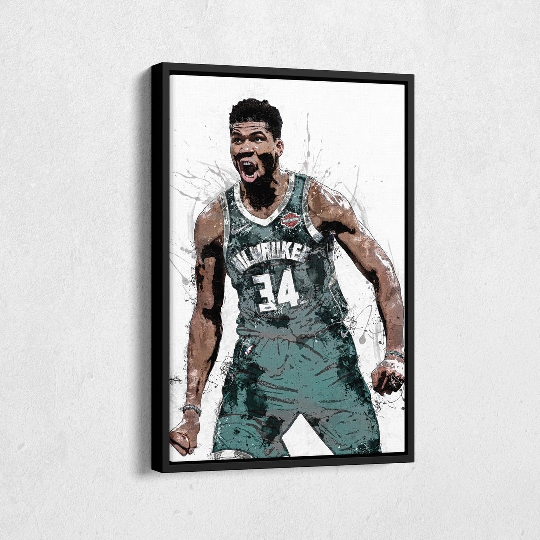 Giannis Antetokounmpo Poster Milwaukee Bucks Basketball Hand Made ...