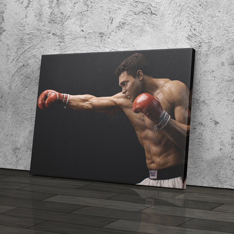Muhammad Ali Punch Poster Boxing Hand Made Posters Canvas Print Wall ...