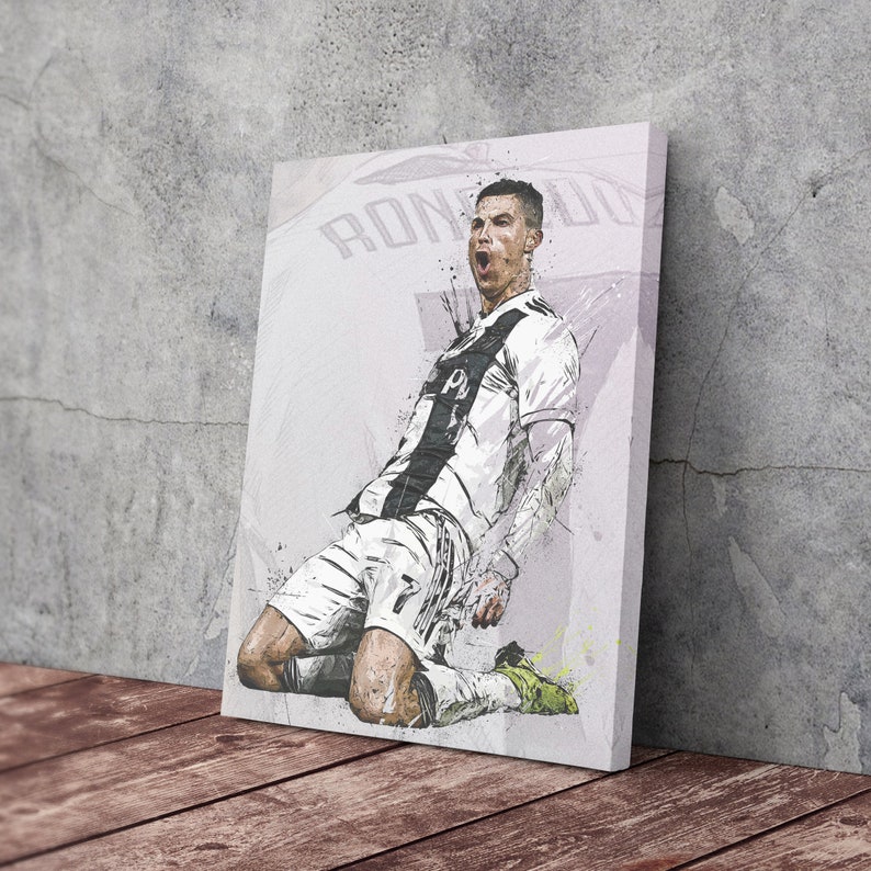 Cristiano Ronaldo Poster Celebration Soccer Player Juventus Hand Made ...