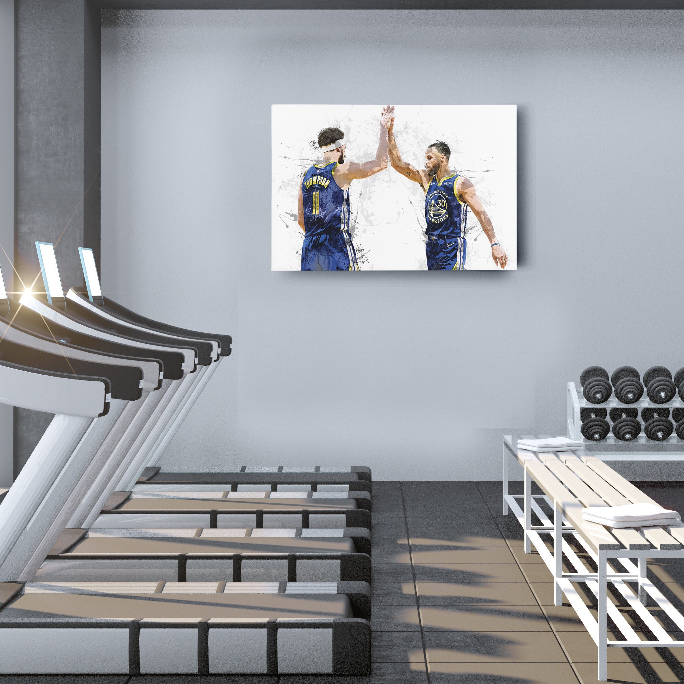 Stephen Curry Klay Thompson Poster Golden State Warriors NBA Hand Made ...