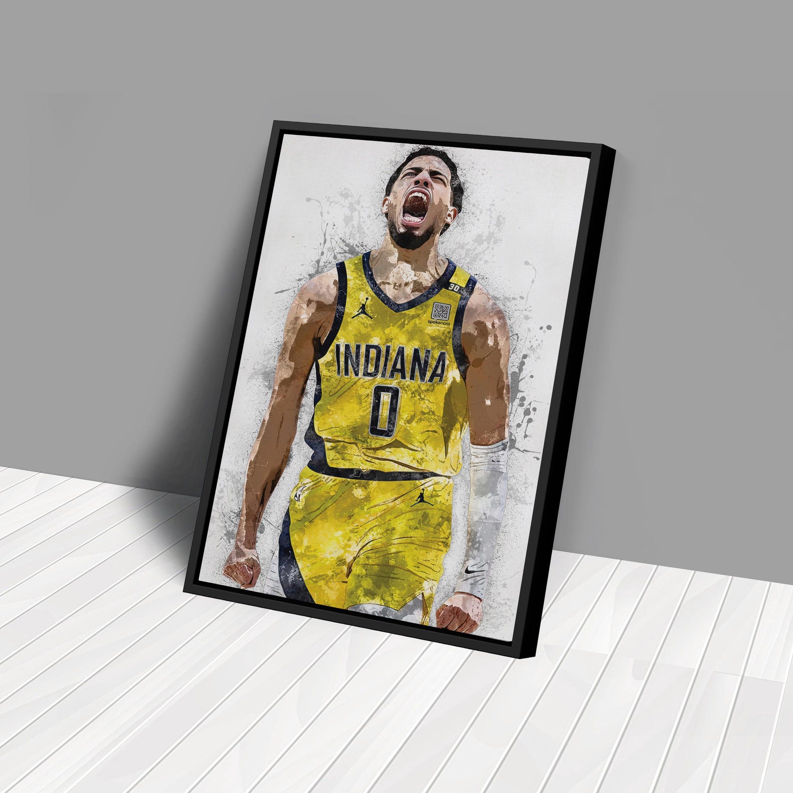 Tyrese Haliburton Canvas Print - Indiana Pacers Wall Art, NBA Decor for ...