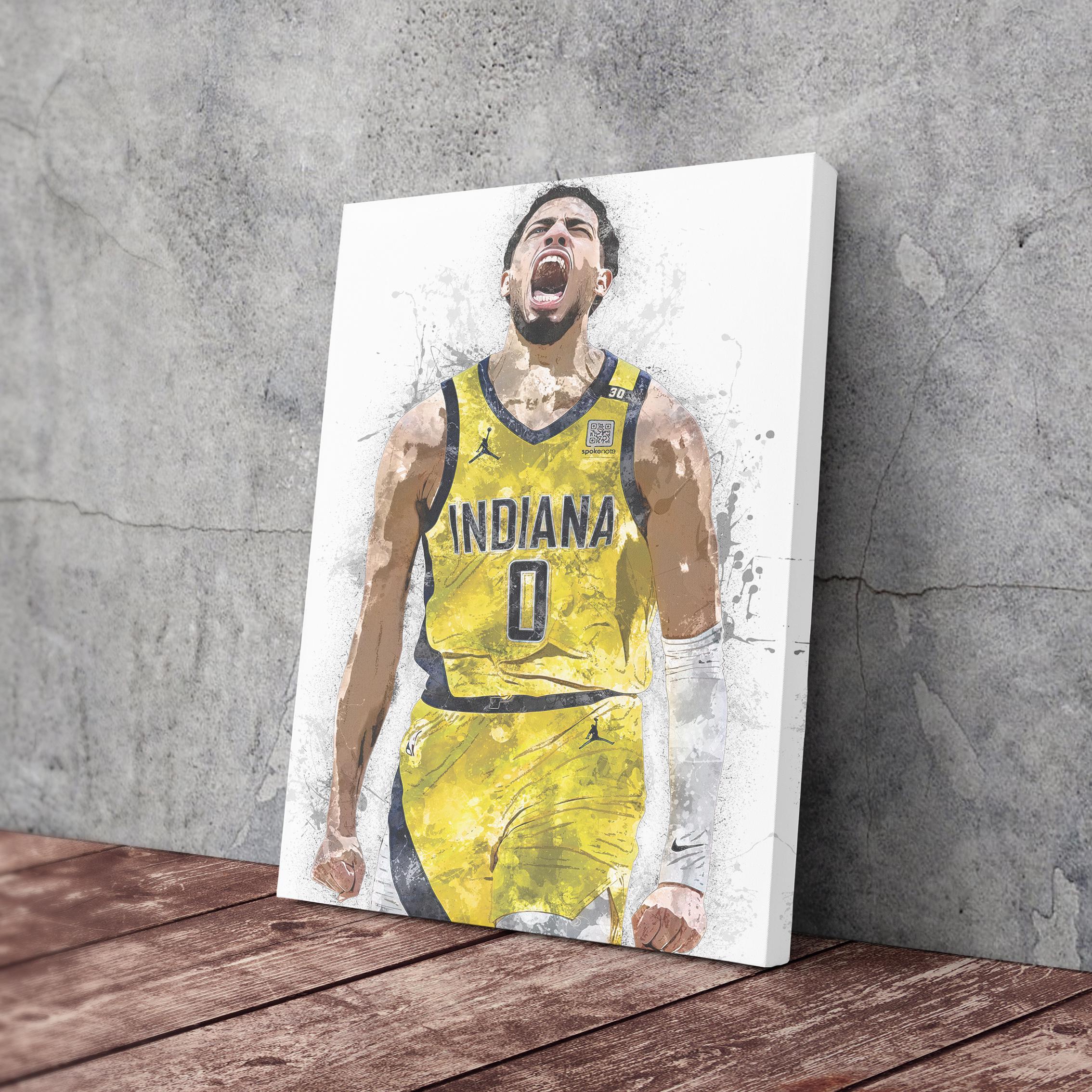 Tyrese Haliburton Canvas Print - Indiana Pacers Wall Art, NBA Decor for ...