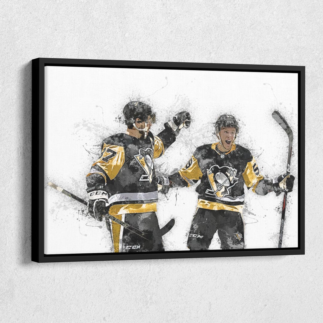 Sidney Crosby & Jake Guentzel Canvas Print - Pittsburgh Penguins Wall ...