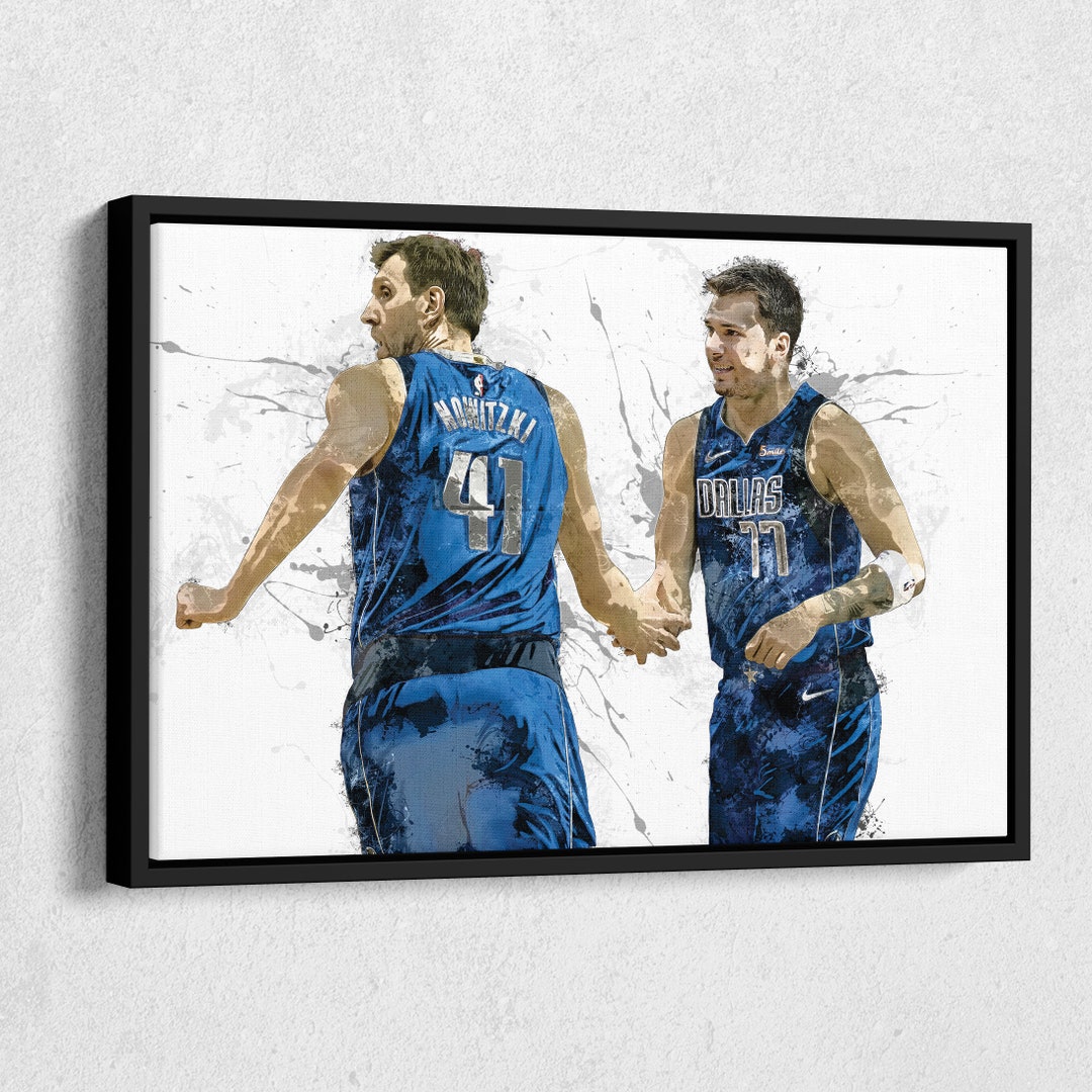 Luka Doncic Dirk Nowitzki Poster Dallas Mavericks Basketball Painting ...
