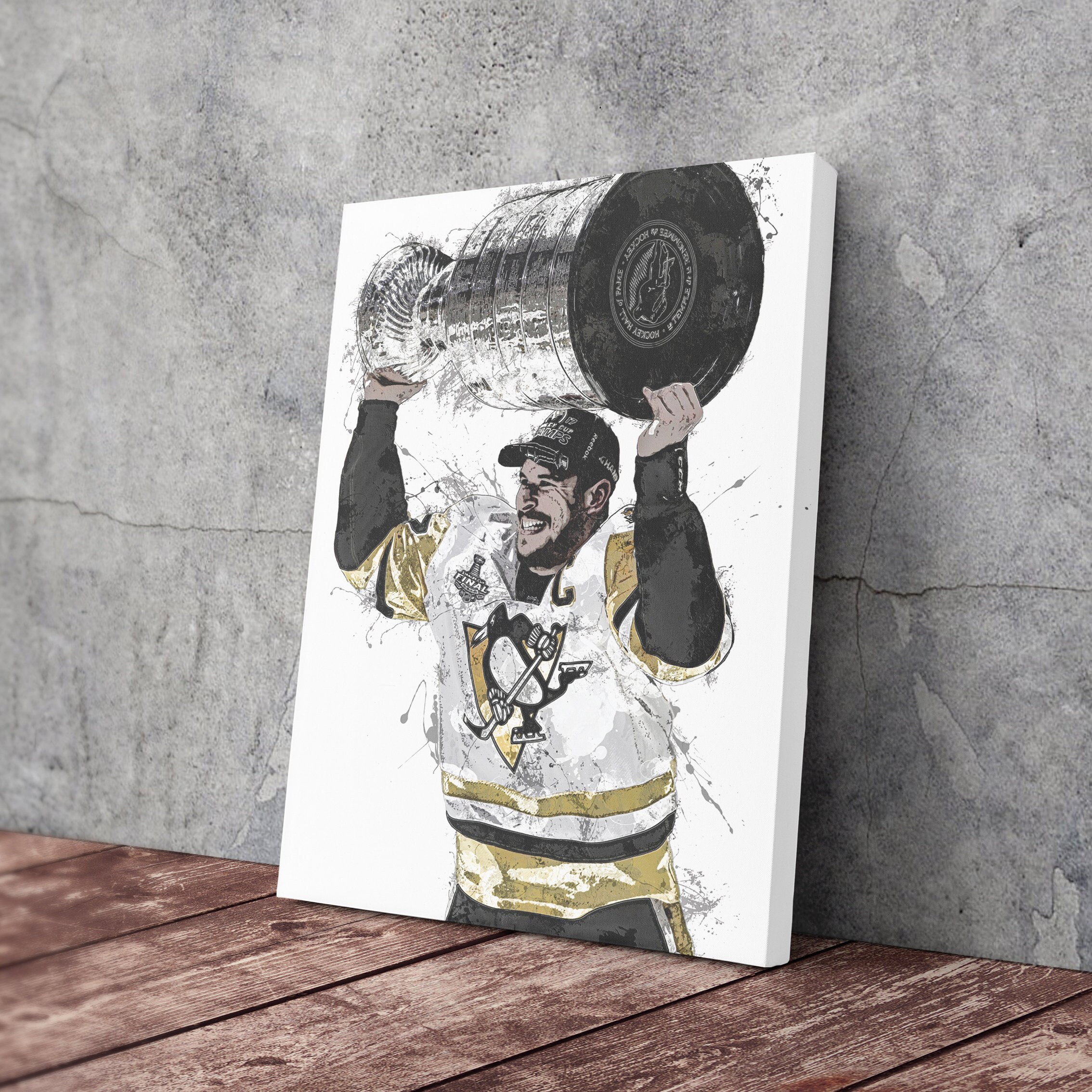 Sidney Crosby Poster Stanley Cup Pittsburgh Penguins Ice Hockey Hand ...