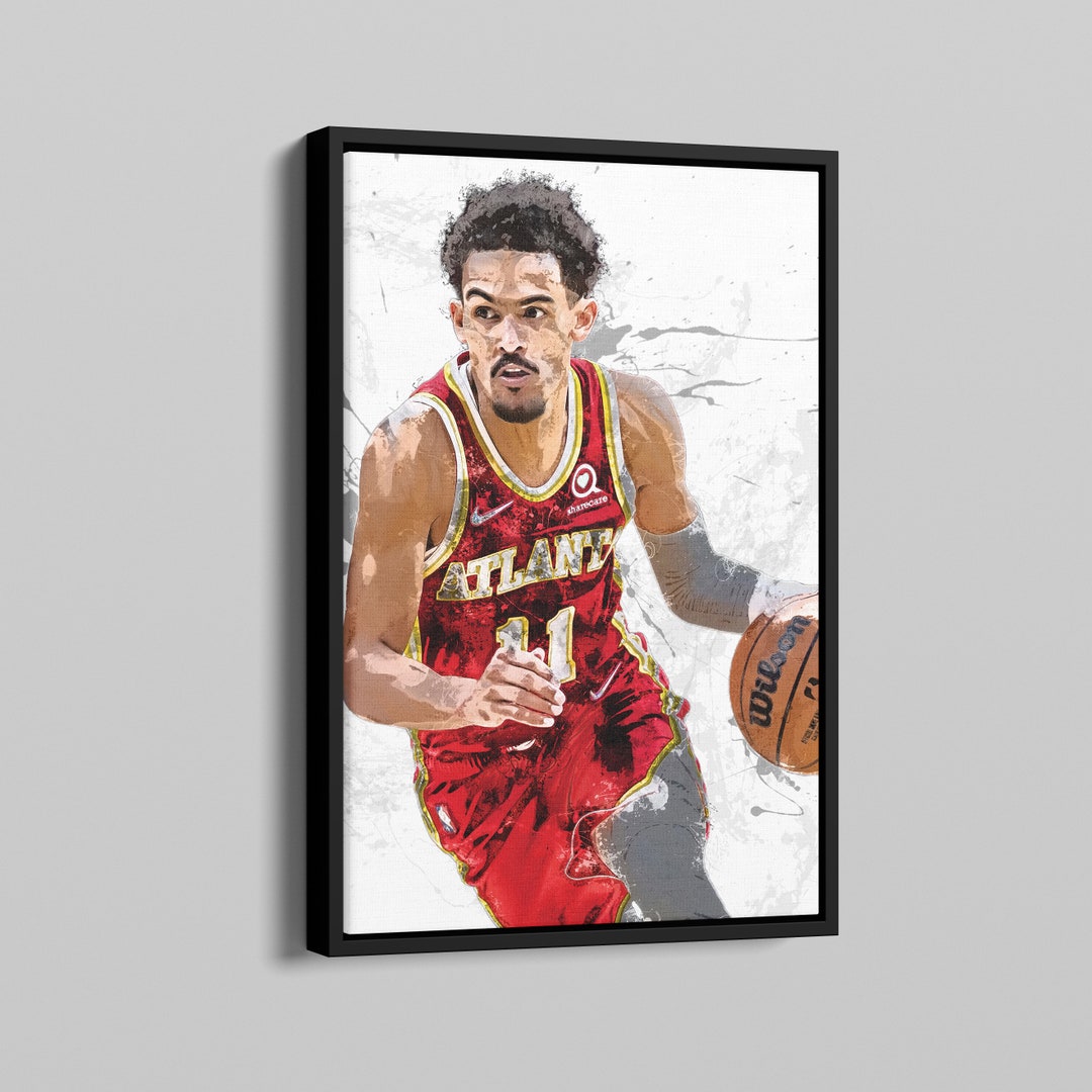 Trae Young Poster Atlanta Hawks NBA Painting Hand Made Posters Canvas ...