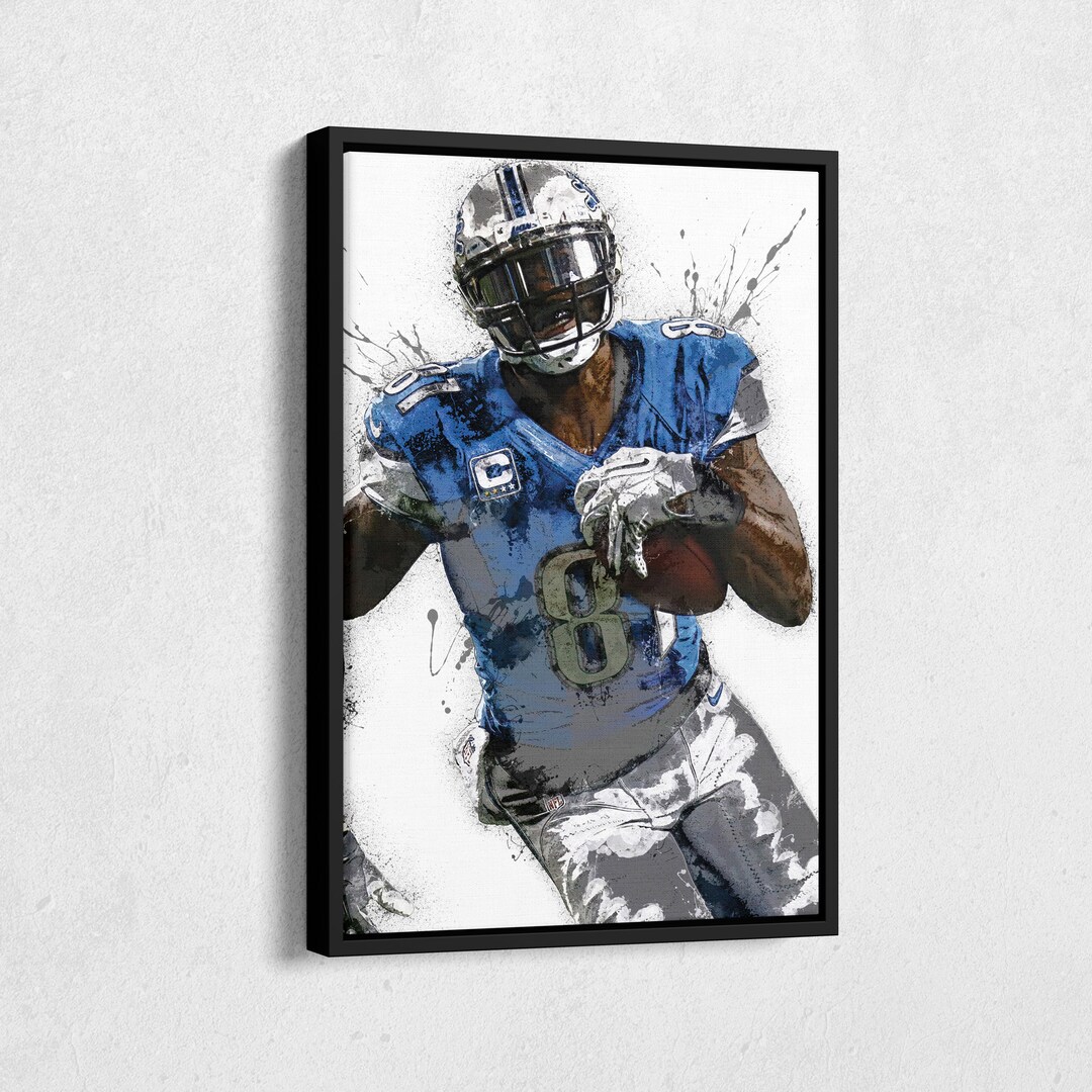 Calvin Johnson Poster Detroit Lions Football Made Posters Canvas Print ...