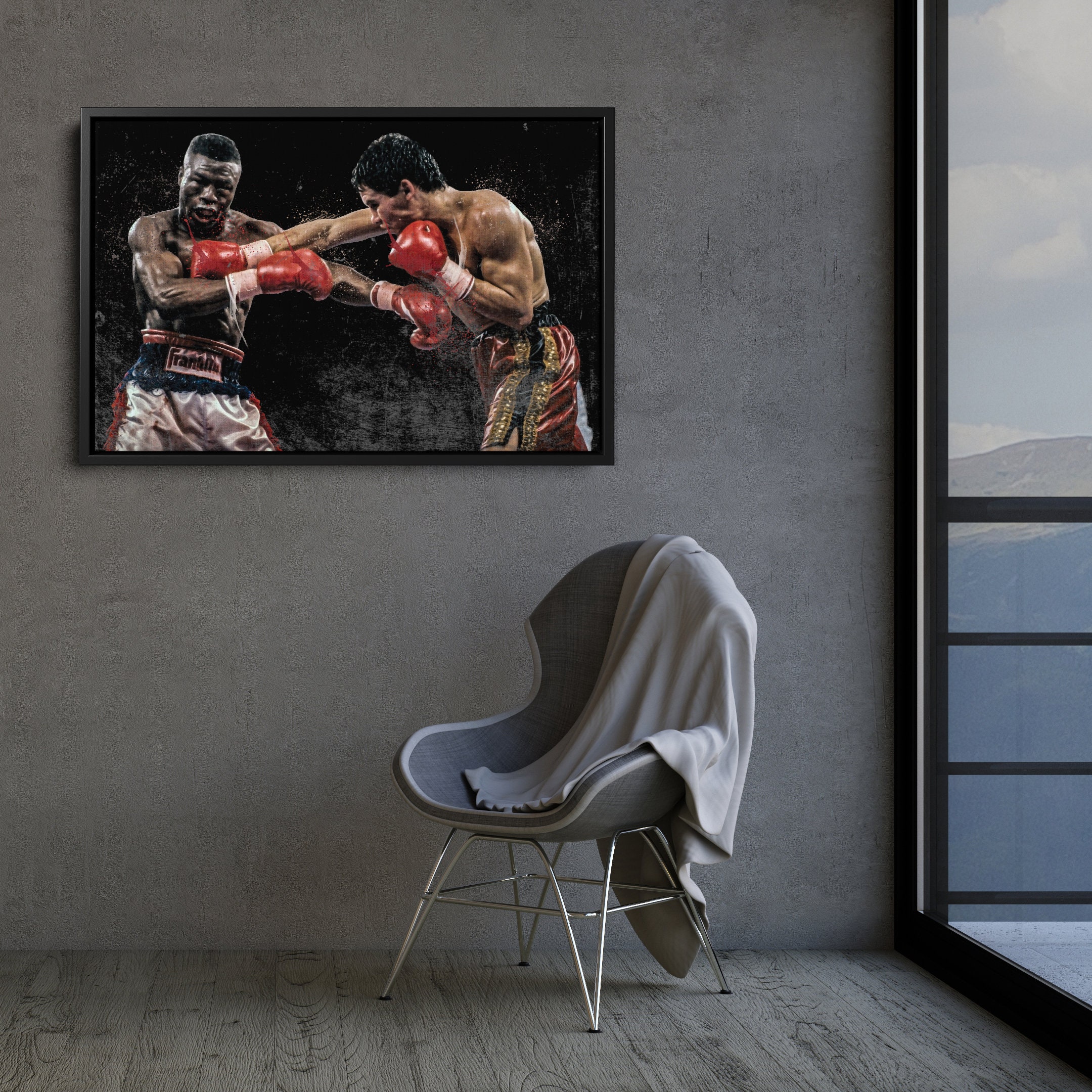 Julio Cesar Chavez Vs Meldrick Taylor Poster Boxing Painting Hand Made ...