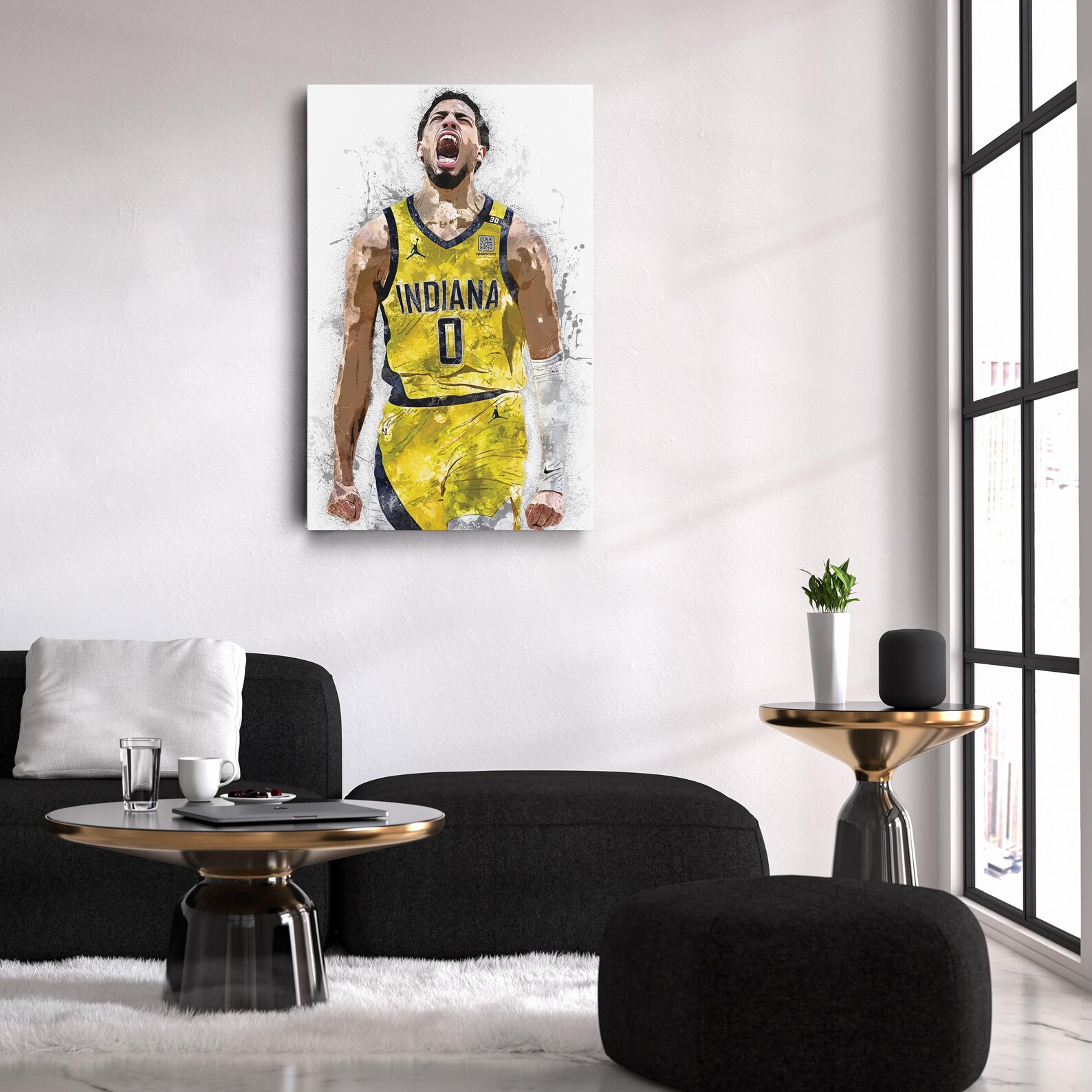 Tyrese Haliburton Canvas Print - Indiana Pacers Wall Art, NBA Decor for ...