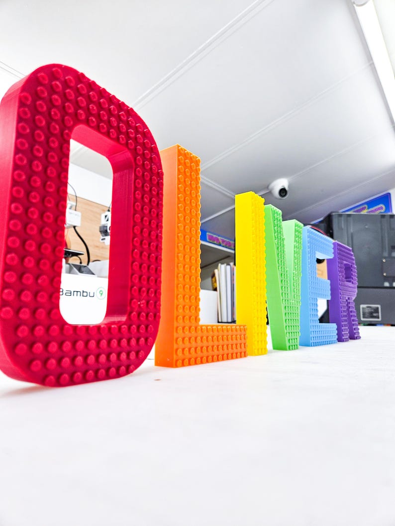 24cm LEGO® Compatible 3D Printed Letters | Wall Mountable | DIY Self ...