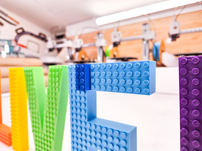 24cm LEGO® Compatible 3D Printed Letters | Wall Mountable | DIY Self ...