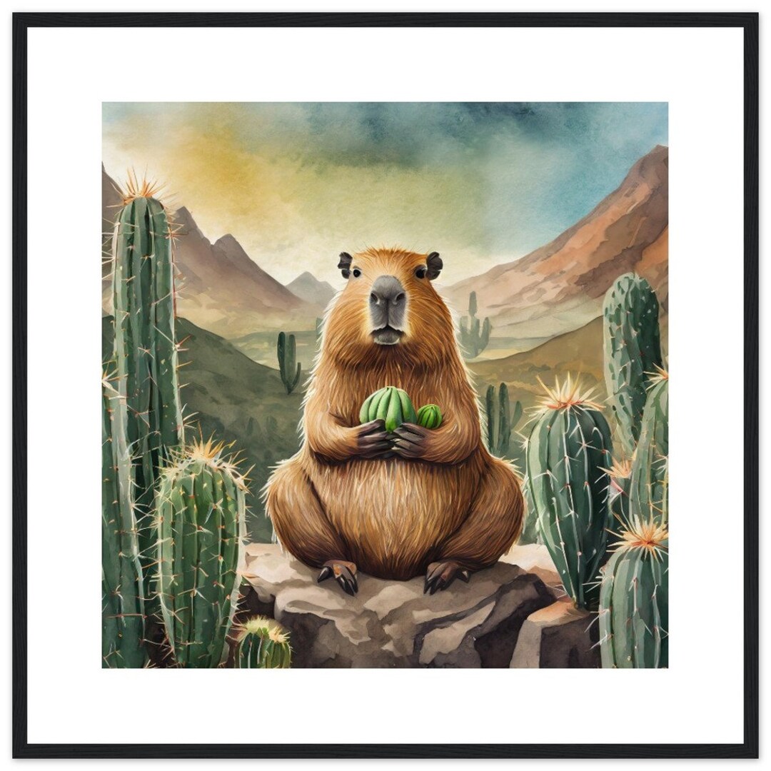 Capybara Relaxing in Desert - Etsy