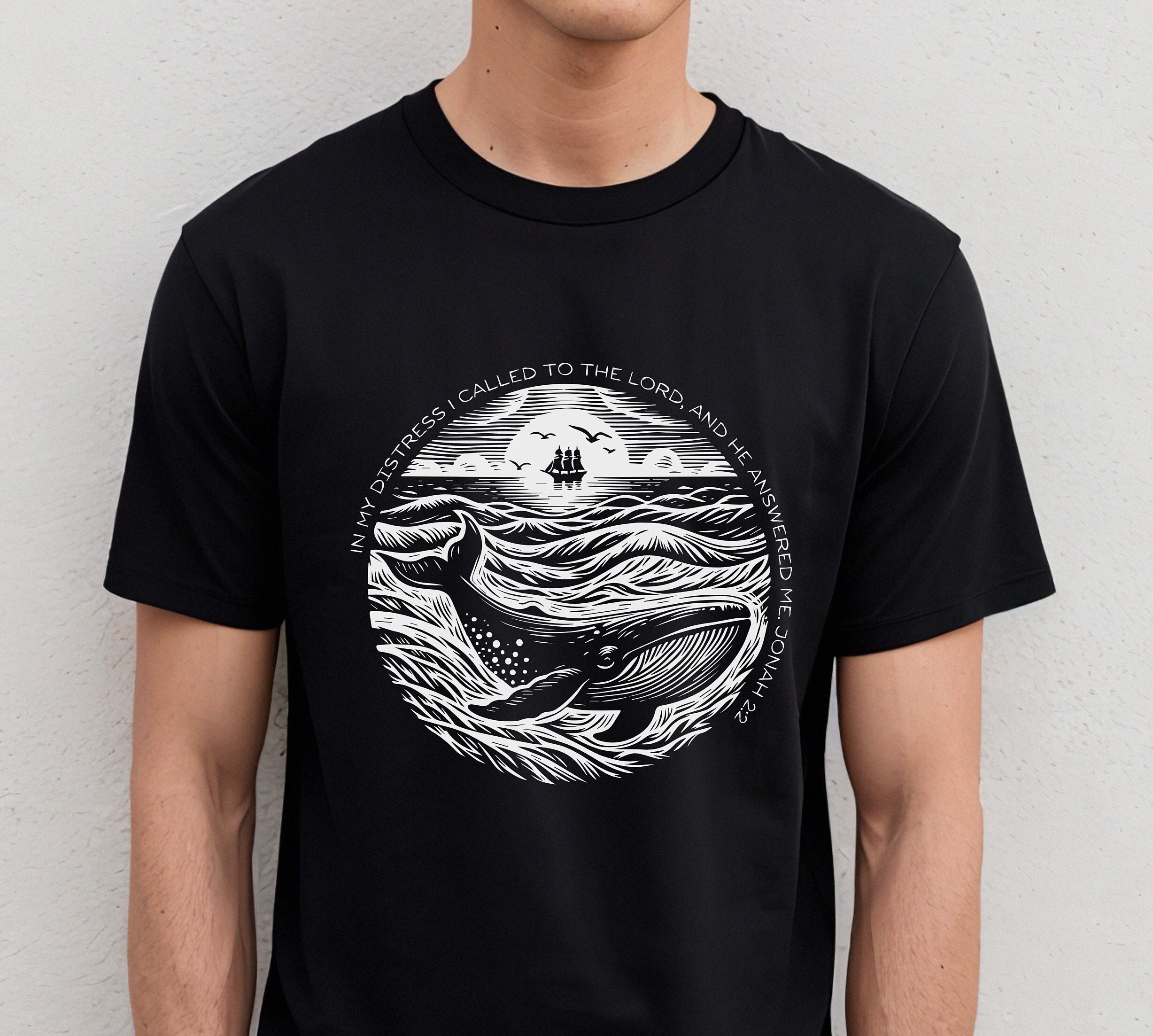 Jonah and the Whale Bible Verse SVG PNG, Religious Digital Download ...