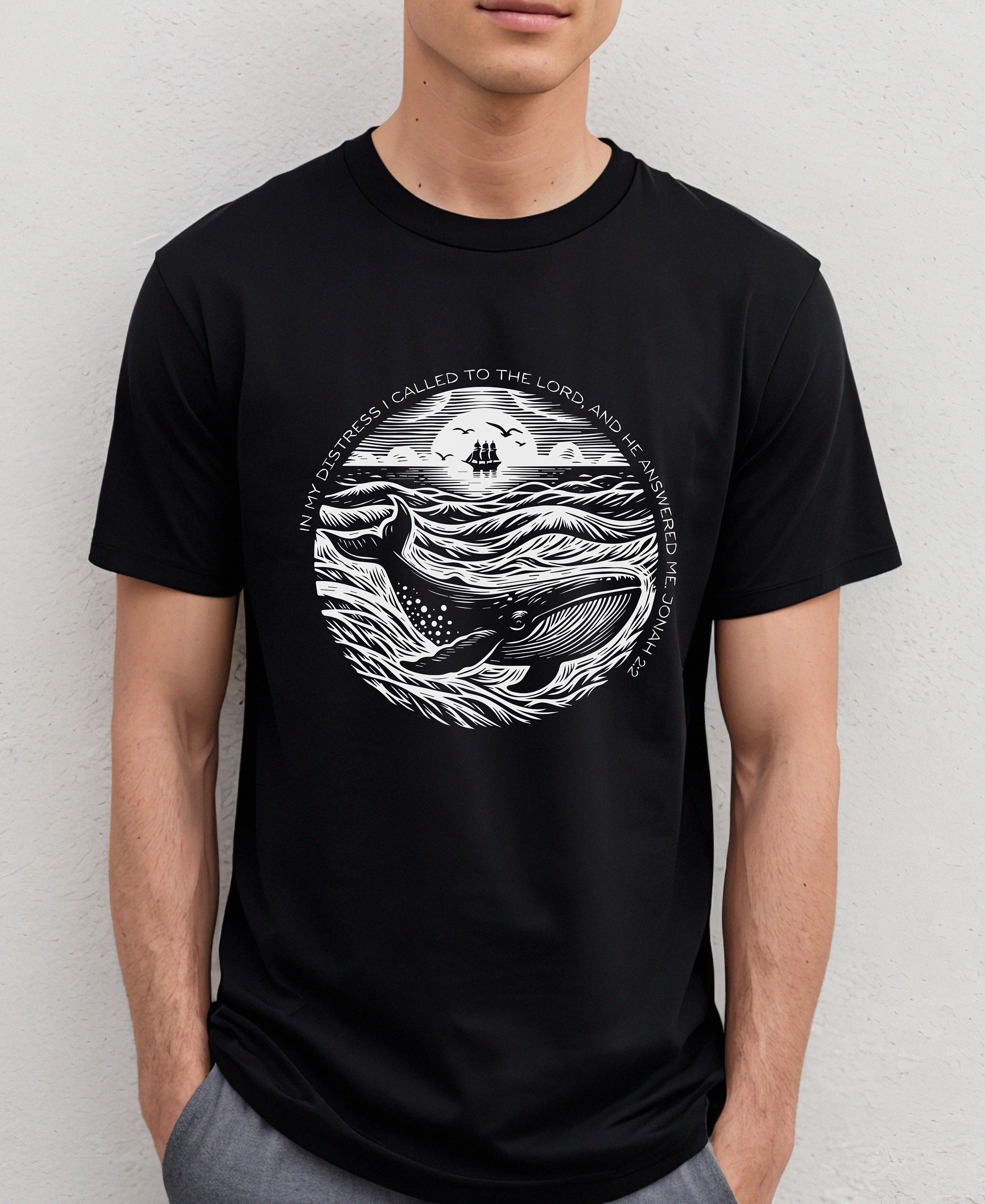 Jonah and the Whale SVG PNG: Bible Verse Christian Art (digital ...
