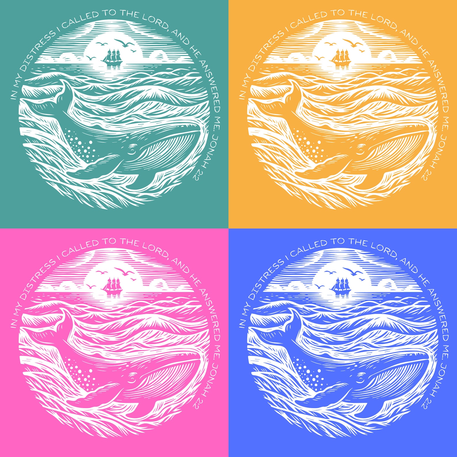 Jonah and the Whale Bible Verse SVG PNG, Religious Digital Download ...
