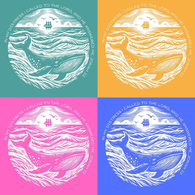 Jonah and the Whale Bible Verse SVG PNG, Religious Digital Download ...