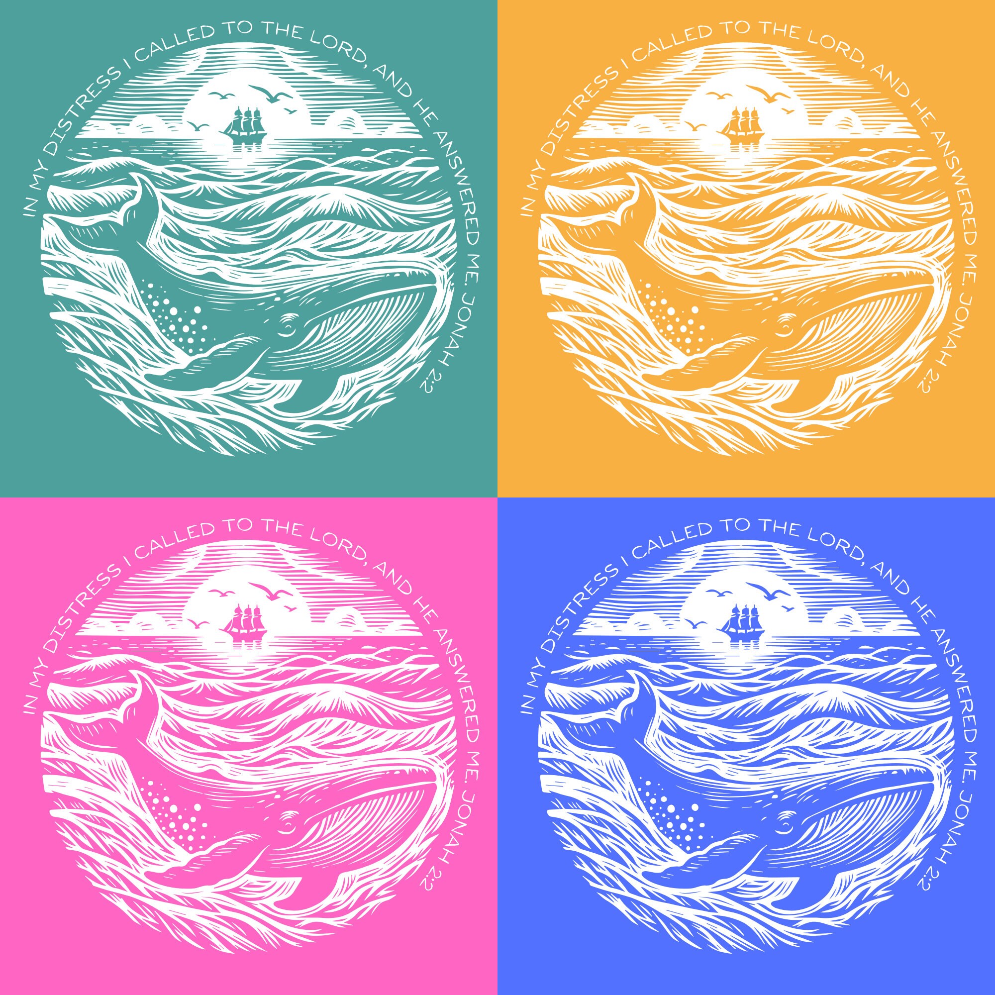 Jonah and the Whale Bible Verse SVG PNG, Religious Digital Download ...