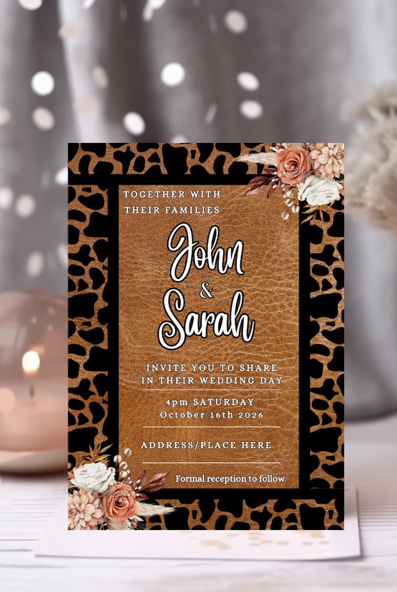 Western Leather Wedding Invitations 35 Unique Wedding Invitations For