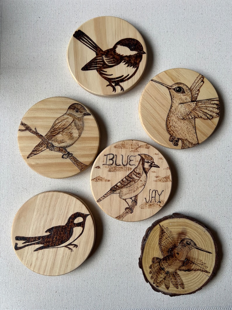 Custom Wood Burned Coasters - Etsy