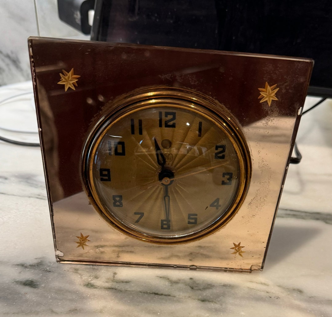 General Electric Telechron Art Deco Electric Mantel Clock in Rose ...