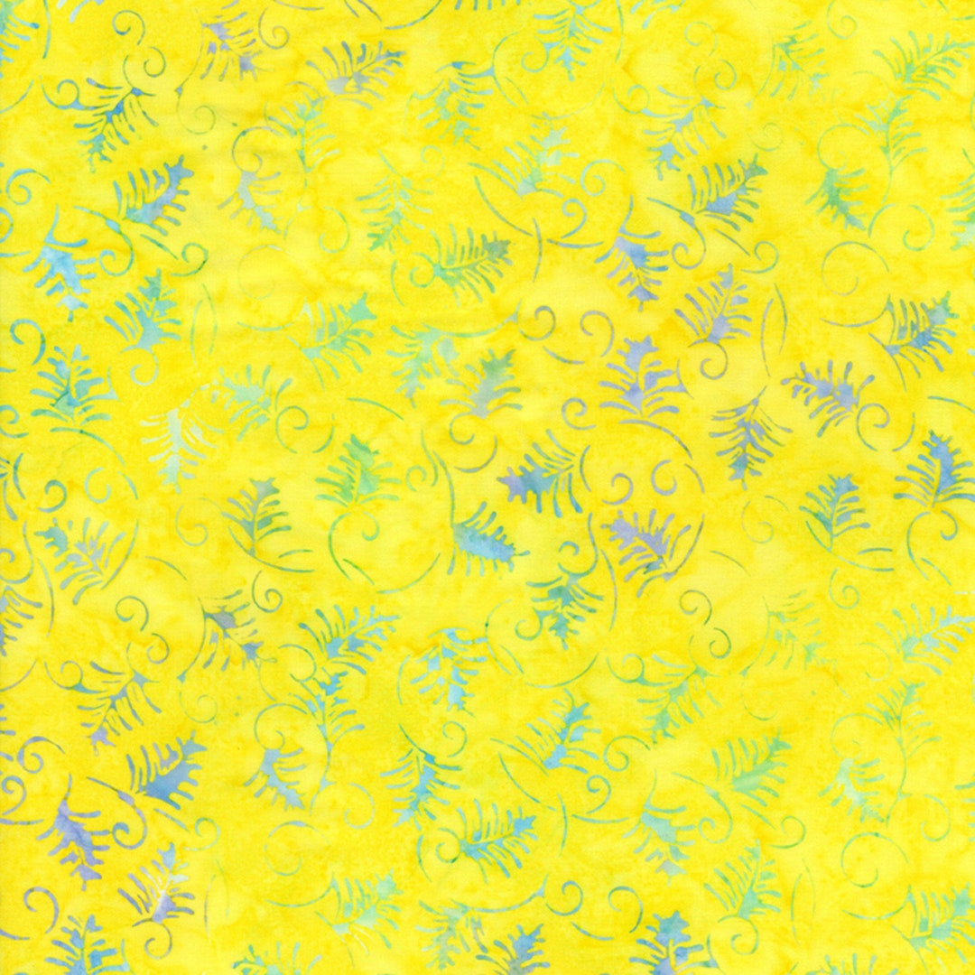 Tonga Batik Splash by Timeless Treasures -yellow Scrolls and Ferns ...