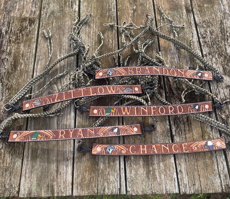 Custom Hand Tooled Leather Duck/goose Call Lanyard - Etsy