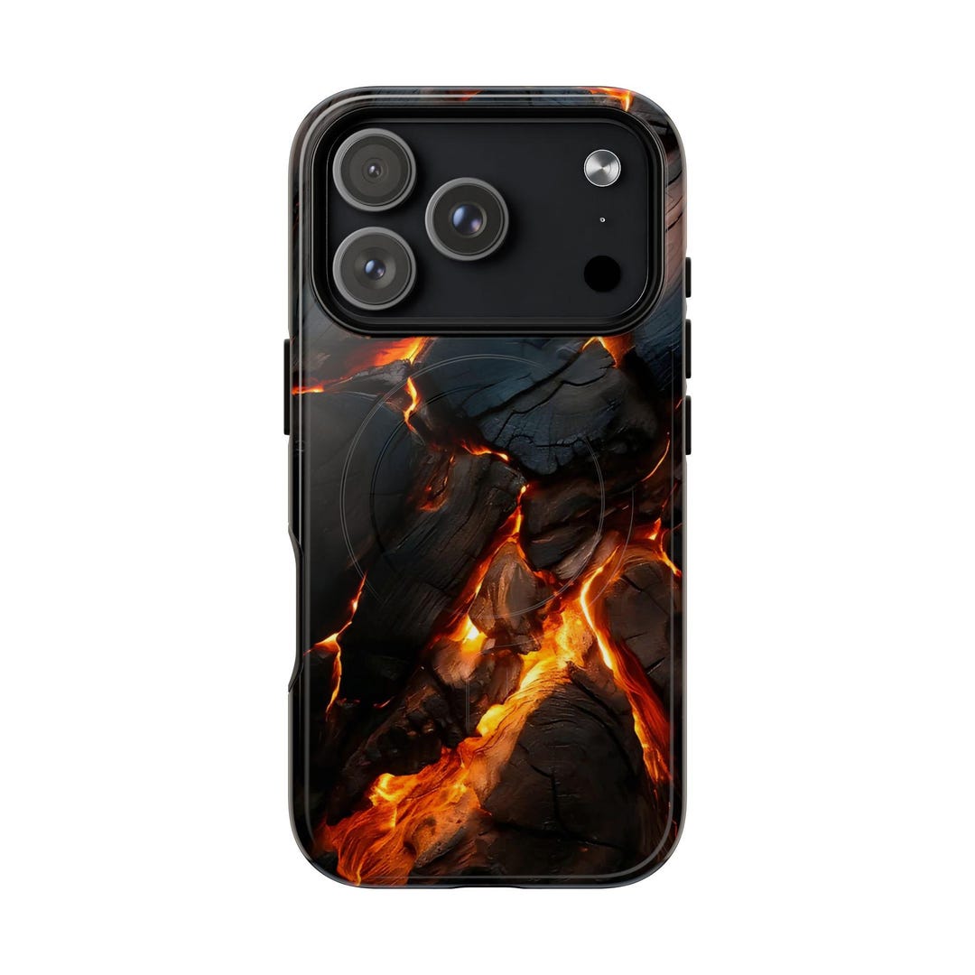 Smoulder Fire - Magsafe Tough Phone Case, Wood Burning, Unique Phone ...