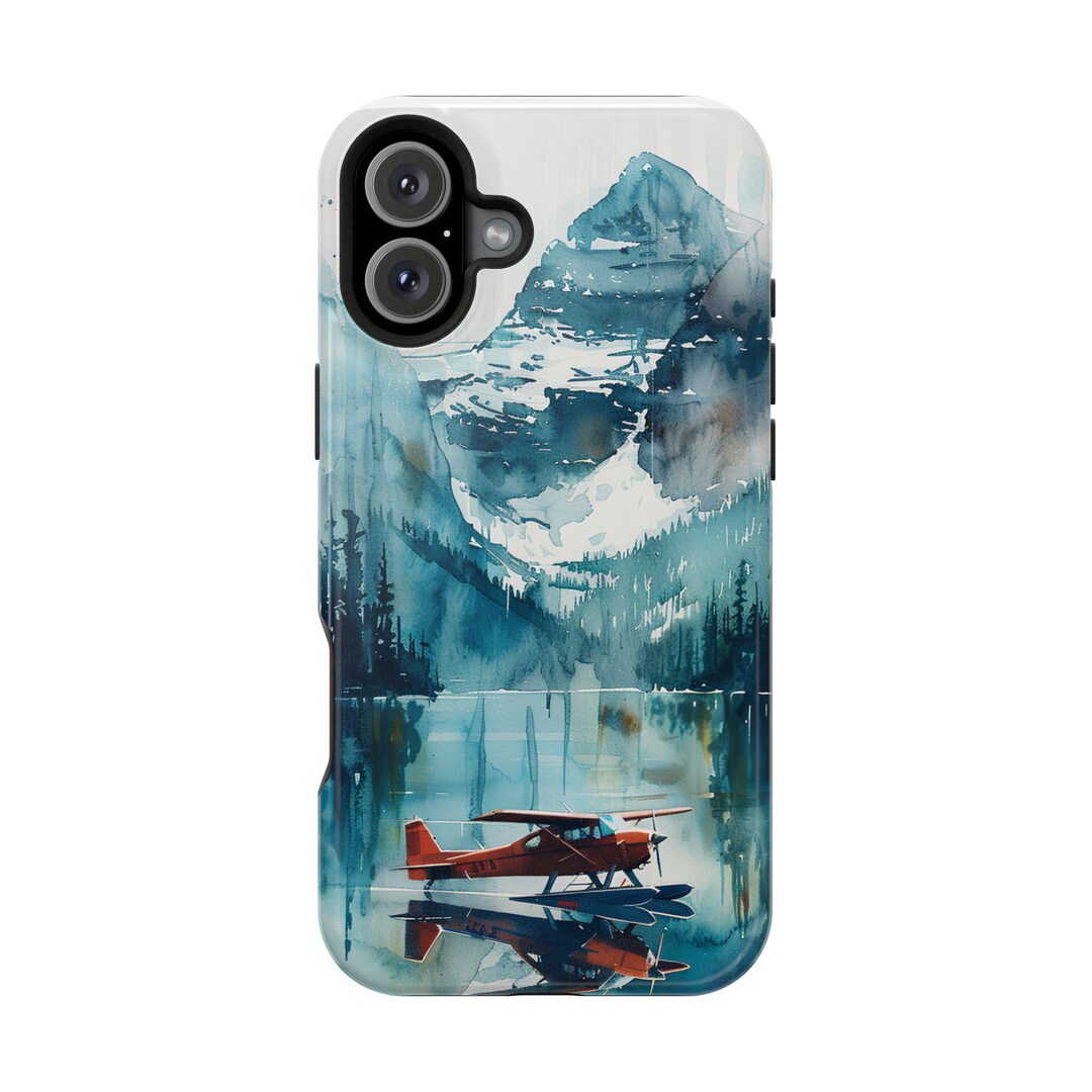 Alpine Float Plane Watercolours Tough Case for iPhone 16-11 and Samsung ...