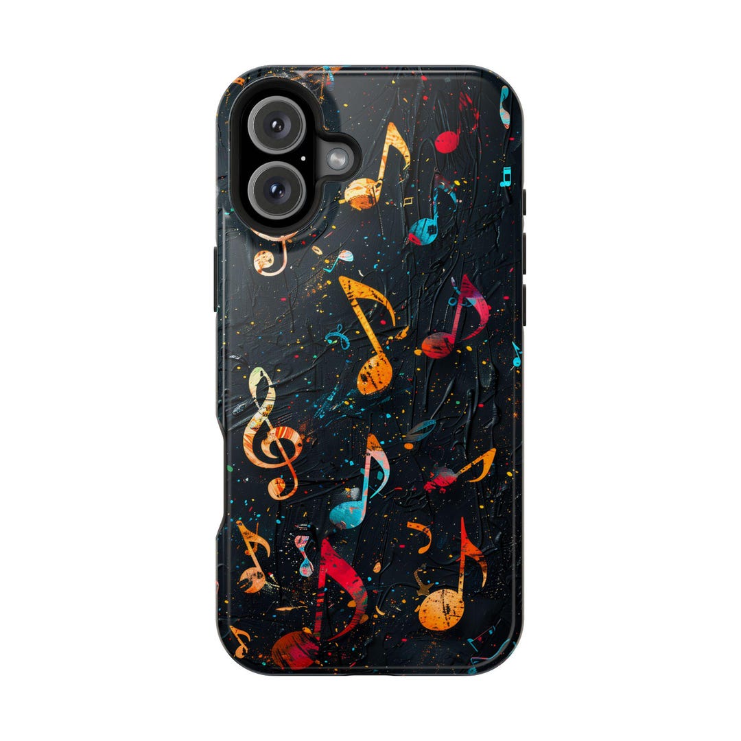 Musical Notes Magsafe Tough Case for iPhone 16, 15, 14, 13 Pro Max, Pro ...
