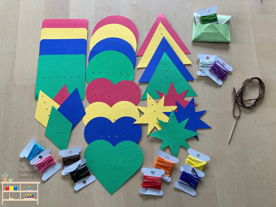Basic Shapes Sewing Kit, Montessori Sewing Lesson, Homeschooling, Fine ...