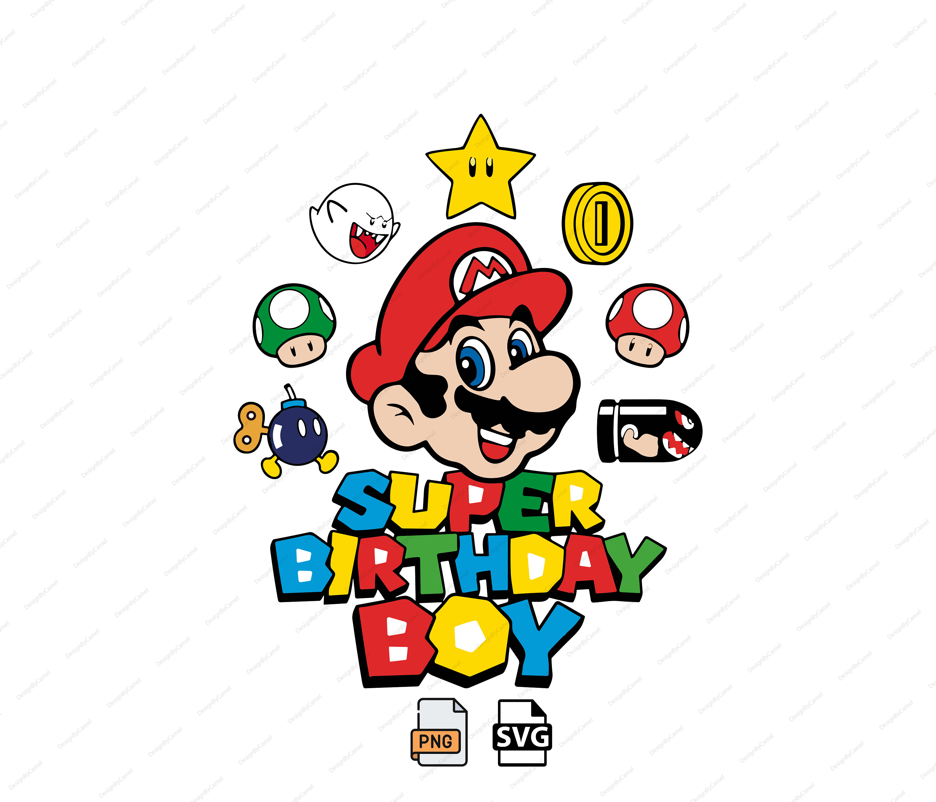 Super Mario Birthday PNG, Super Mario Birthday Boy SVG, Super Mario Birthday Party, Supermario ...
