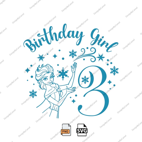 Birthday 3 Elsa Svg - Etsy