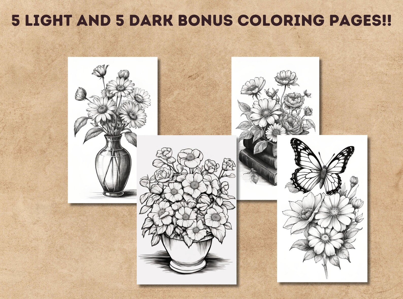 Flowers With Names Coloring Book Adult and Children Coloring Books ...