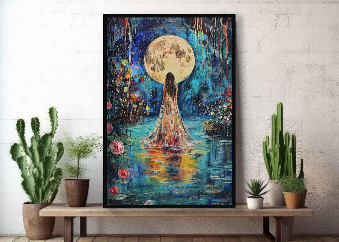 Amphitrite Goddess Wall Art Print | Woman in Magical Enchanted Cave ...