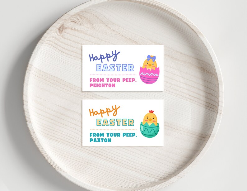 Personalized Easter Gift Tags for Kids Colorful Designs With or Without ...