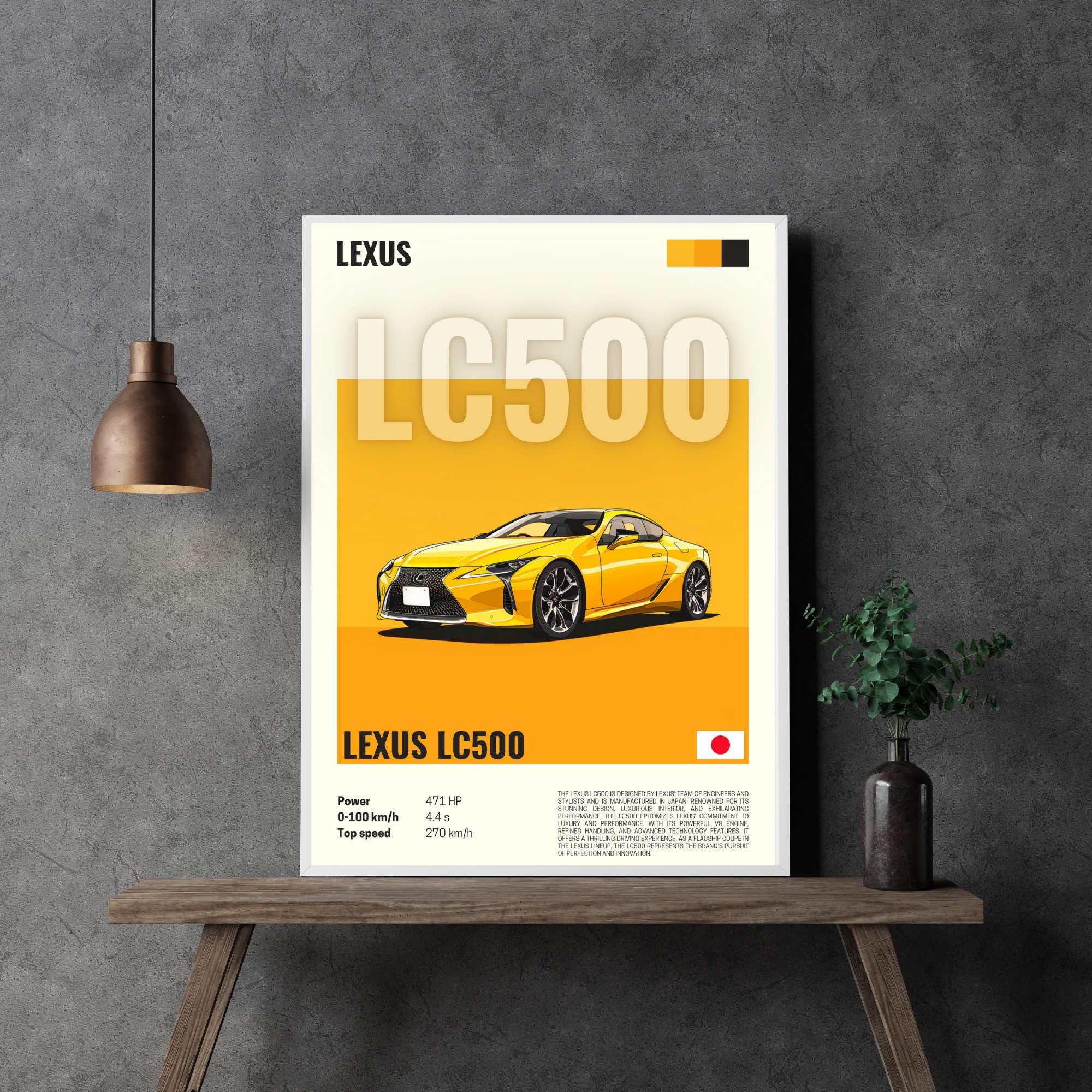 Lexus LC500 Poster Gift for Car Guy, Car Poster Wall Art Digital ...